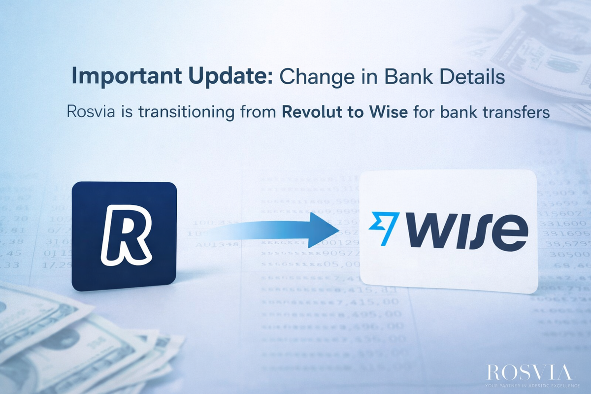 Important Update: Change in Bank Details – Rosvia.com